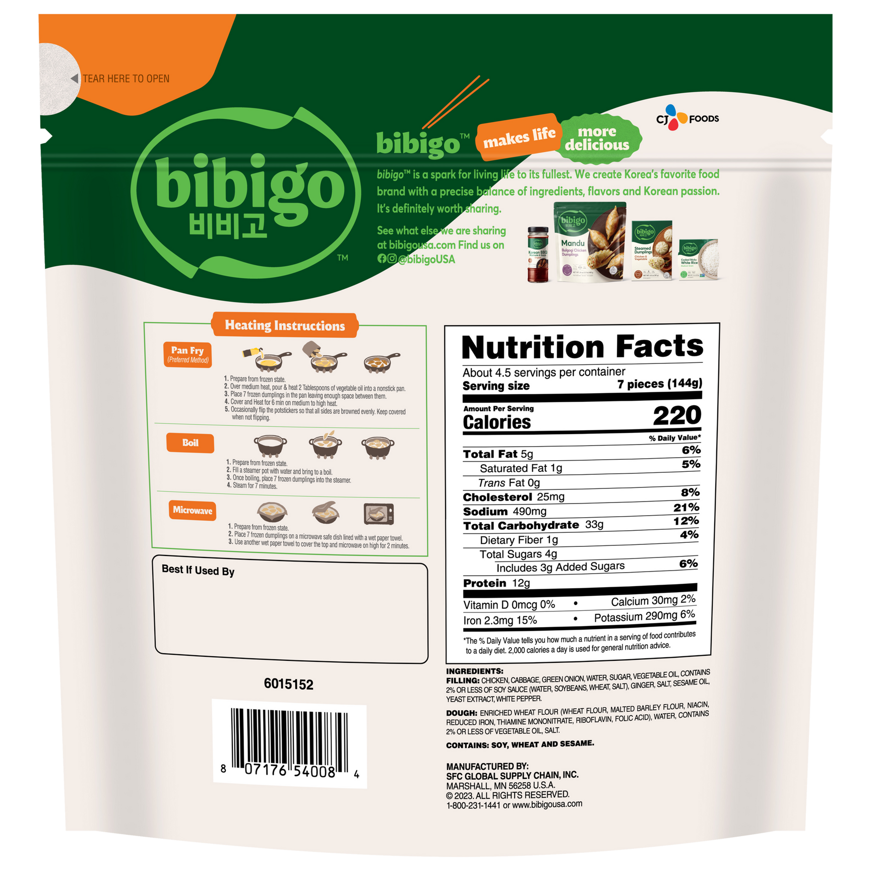 bibigo™ Potsticker Chicken & Vegetable (24 oz) – BibigoUSA