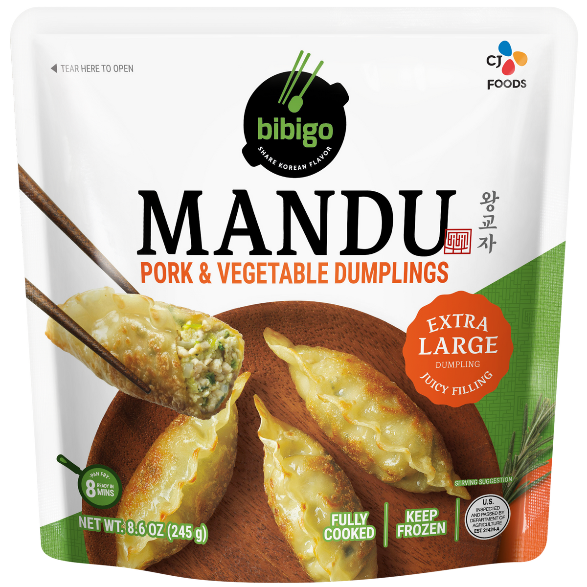 bibigo™ Mandu Pork and Vegetable Dumplings (8.6 oz) – BibigoUSA